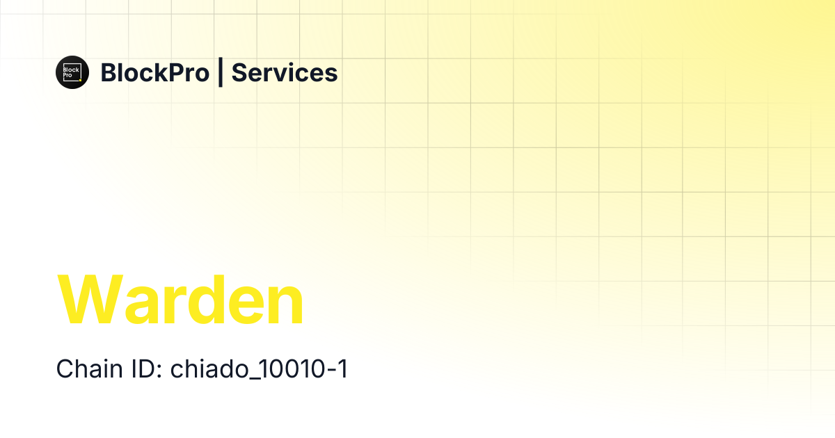 Warden | BlockPro | Services
